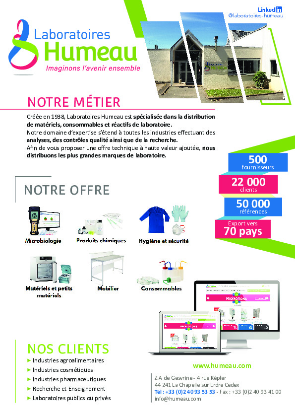Brochure - Présentation laboratoires humeau - Humeau expert du ...