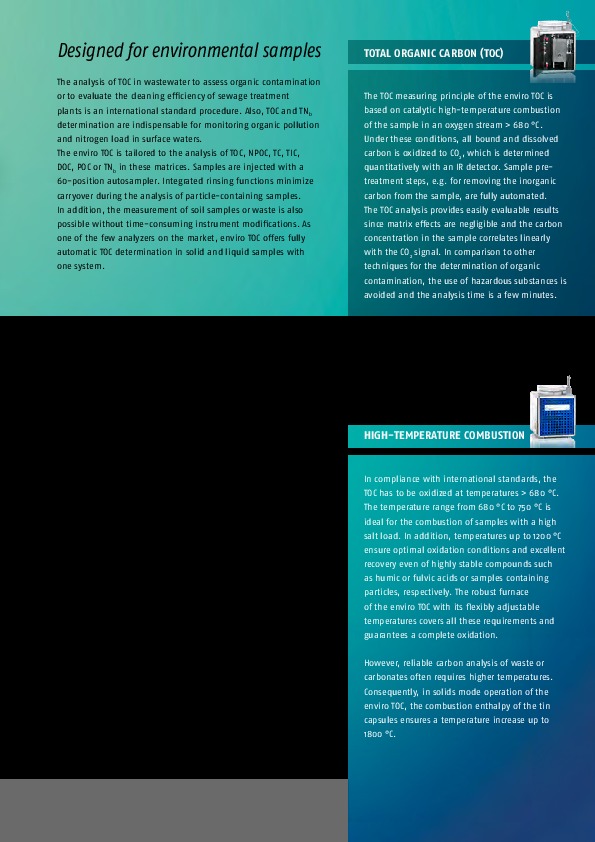 Brochure - Flyer-enviro-toc - Elementar® - Fourni-Labo